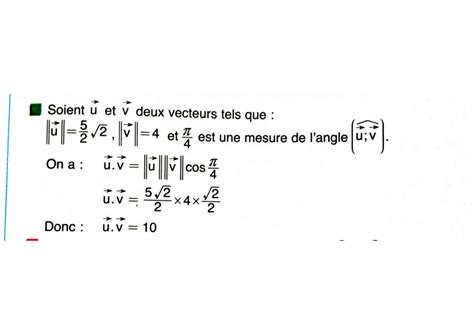 Solution Produits Scalaire Des Exercices Corrig S Maths Exercices