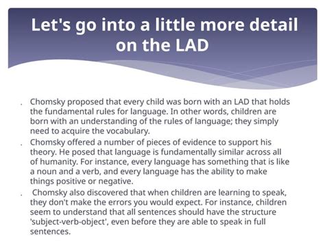 Chomsky Language Acquisition Device 1 Pptx