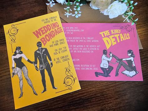 Personalised Kinky Dominatrix Bdsm Wedding Invite Invitations Save
