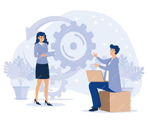 Premium Vector Remote Developers Concept Ecommerce Development Crossplatform Flat Vector