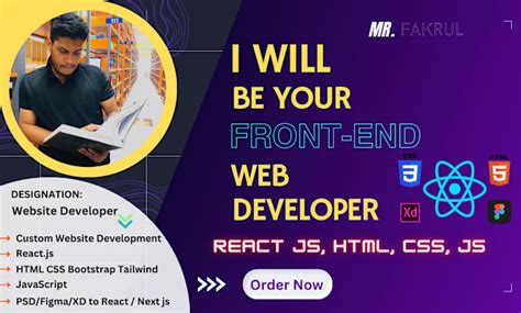 Be Your Best Front End Web Developer Using React Js Htmlcssbootstraptailwind By Devrupok