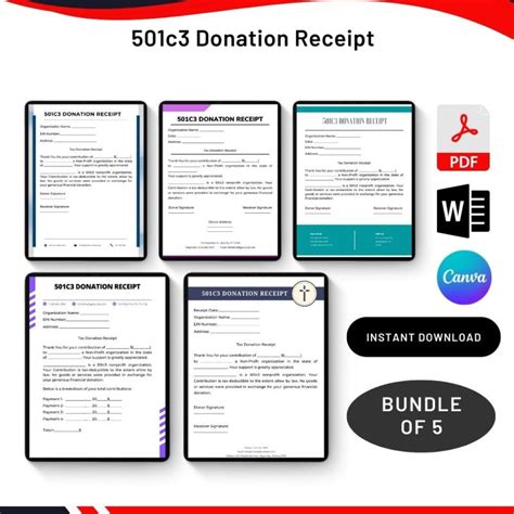 501c3 Donation Receipt Template Printable Pdf And Word
