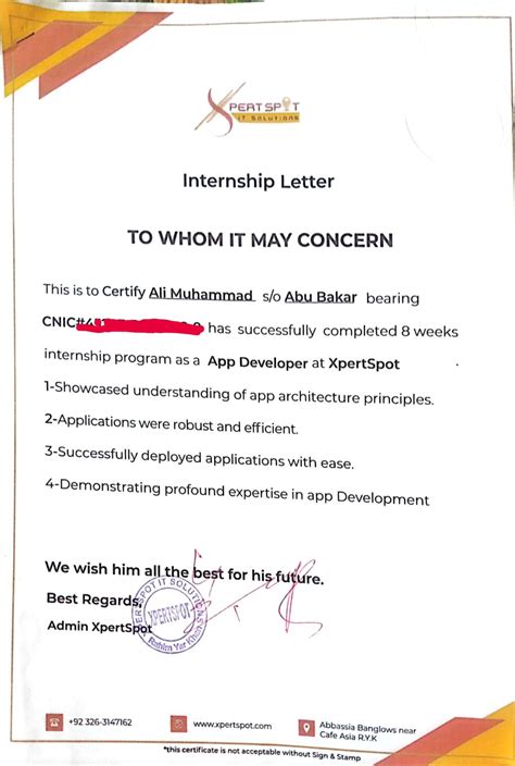 Completed Internship As A React Native Mobile App Developer At Xpertspot Systems Gaining Hands