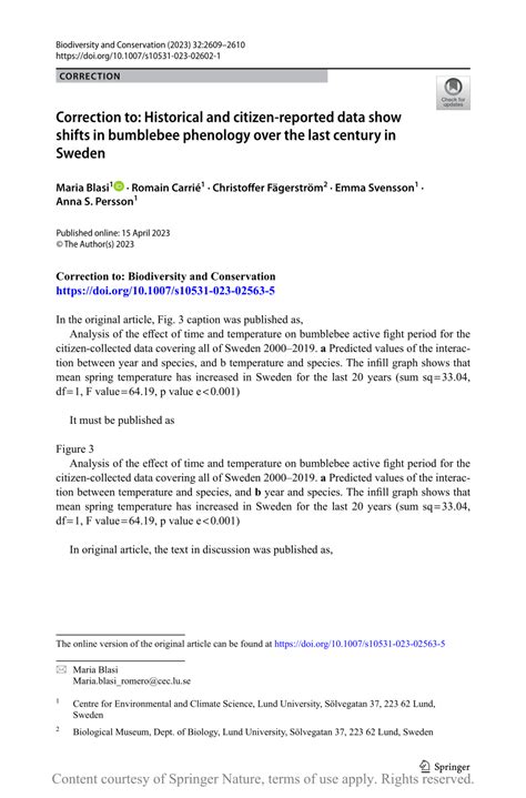 Pdf Correction To Historical And Citizen Reported Data Show Shifts