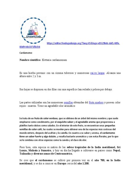 Cardamomo Pdf Alergia Especia