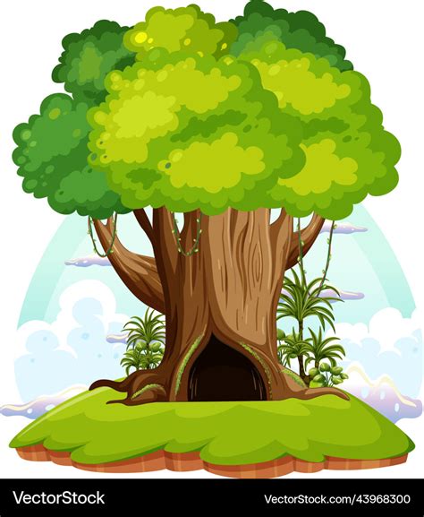 Big Tree Isolated Cartoon Royalty Free Vector Image