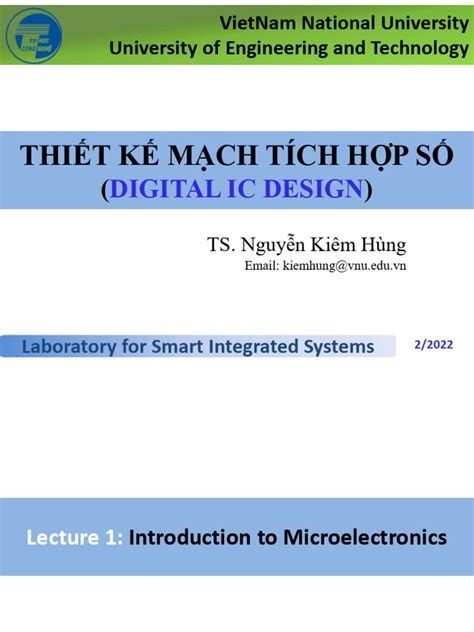 Lecture1 Introduction To Digital Integrated System Design Pdf