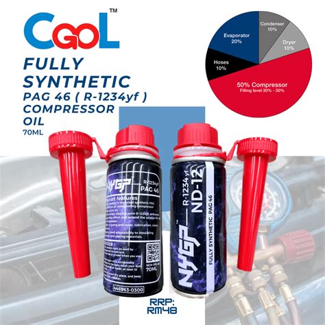 NyGp Fully Synthetic R-1234yf PAG46 ( Same ND OIL-12 ND12 ) 446963-0300 ...