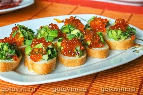 Закуска с икрой и авокадо Рецепт с фото