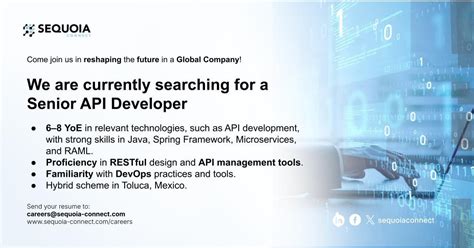 senior api developer 98 d4c sequoia connect sequoia connect