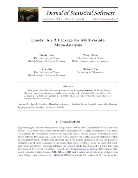 Pdf Mmeta An R Package For Multivariate Meta Analysis