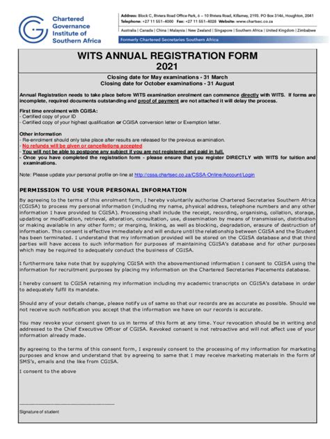 Fillable Online Closing Date For WITS University Online Application Form Registration Wits