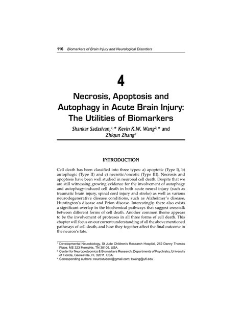 Pdf Chapter 4 Necrosis Apoptosis And Autophagy In Acute Brain