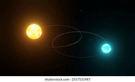 3d Illustration Binary Star System 4k Stock Illustration 2557531987