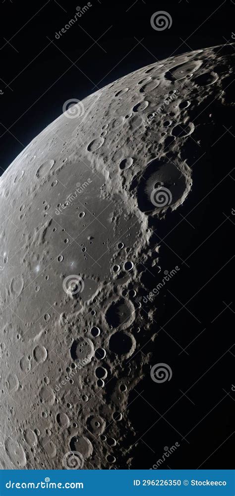 intense and dramatic moon surface close up a stunning ray tracing