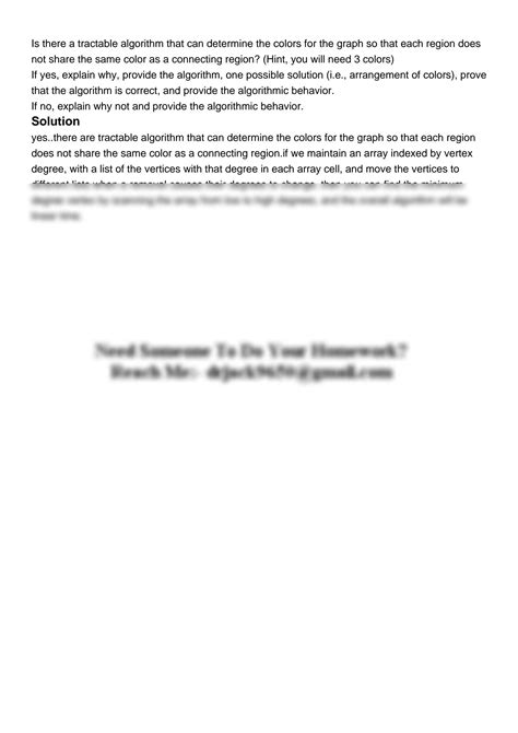 Solution Is There A Tractable Algorithm That Can Determine The Colors