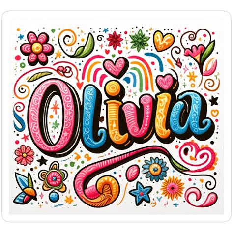 Name Olivia Sticker Doodle Lettering Book Art Bible Verses Artwork