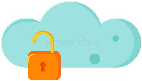 Data Protection Cloud Storage Design Flat Concept Online Storage Sign Symbol Icon With Lock