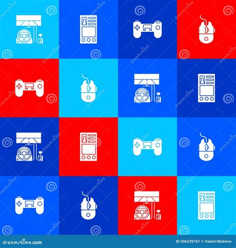 Set Racing Simulator Cockpit Create Account Screen Gamepad And Computer Mouse Gaming Icon