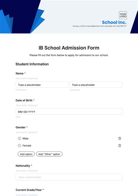 Free Admission Form Templates To Edit Online