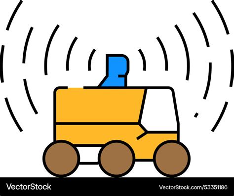 Lidar Sensors Autonomous Delivery Icon Color Vector Image