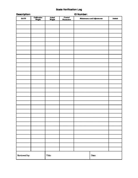 Scale Verification Log Book Scientific Notebook Company