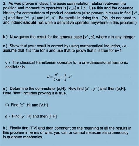 Solved As Was Proven In Class The Basic Commutation Chegg Com