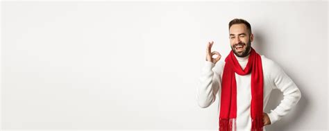 Free Photo Winter Holidays And Shopping Concept Confident Man