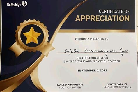Sujatha Iyer علىlinkedin Work Drreddys Recognition 34 من التعليقات