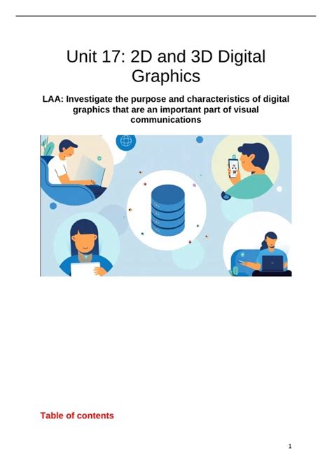 Unit 17 Digital 2d And 3d Graphics Learning Aim A Assignment 1 All Criteria Met Distinction
