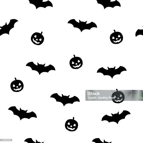 박쥐와 호박 할로윈 흰색 배경과 매끄러운 패터 무서운 벡터 일러스트레이션 배경 주제에 대한 스톡 벡터 아트 및 기타 이미지 배경 주제 10월 몬스터 Istock