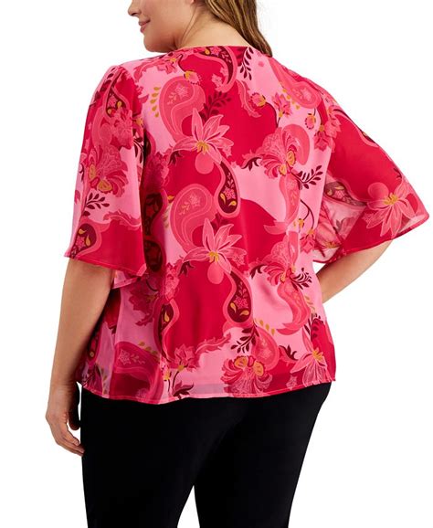 Jm Collection Plus Size Glamorous Garden Necklace Top Created For Macy
