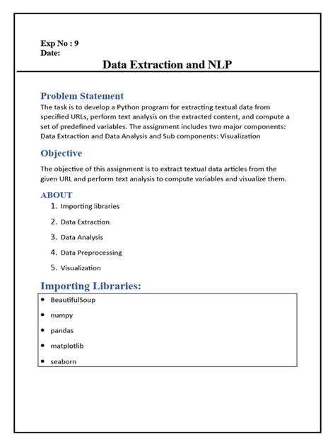 Problem Statement Pdf Parsing Text File