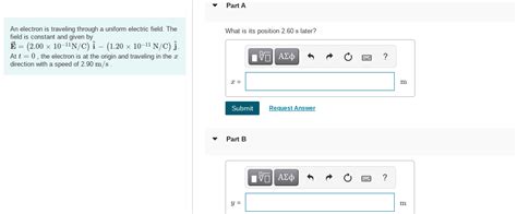 Solved Part A An Electron Has An Initial Velocity Vo 5 0 X