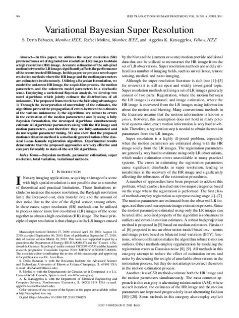 Pdf Variational Bayesian Super Resolution