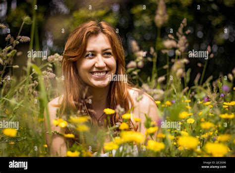 Beautiful And Cute Young Woman Photo Shooting In Nature Natural Model