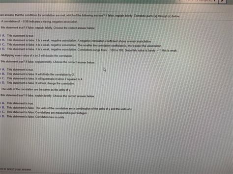 Solved We Assume That The Conditions For Correlation Are