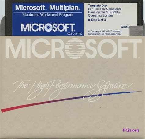 Microsoft Multiplan 3 00 PCjs Machines