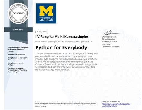 Malki Kumarasinghe On Linkedin Coursera Pythonprogramming Python3 Sqlite Datastructures