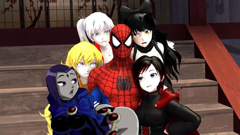 Spider Man With Raven Ruby Weiss Blake And Yang By Elijah1ofakind On Deviantart
