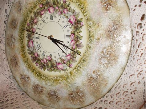 Ярмарка Мастеров ручная работа Handmade Часы Декупаж Венок