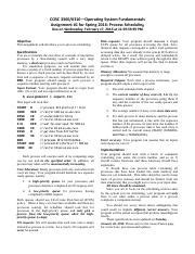 Assignment 1 COSC3360 6310OperatingSystemFundamentals Assignment 1forSpring2016