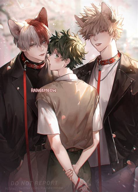 Midoriya Izuku Bakugou Katsuki And Todoroki Shouto Boku No Hero Academia Drawn By Raineemeow
