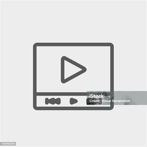 재생입니다 팻말 동영상 플레이어 여윔 꺾은선형 아이콘크기 2015년에 대한 스톡 벡터 아트 및 기타 이미지 2015년 개체 그룹 디자인 Istock