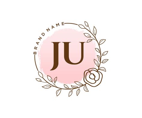 Initial Ju Feminine Logo Usable For Nature Salon Spa Cosmetic And
