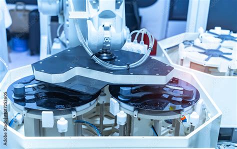 Artificial Intelligence Machine At Industrial Manufacture Factory Of Silicon Wafers And