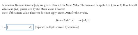 Solved A Function F X And Interval A B Are Given Check Chegg