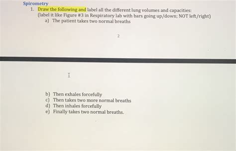 Solved Spirometry Draw The Following And Label All The
