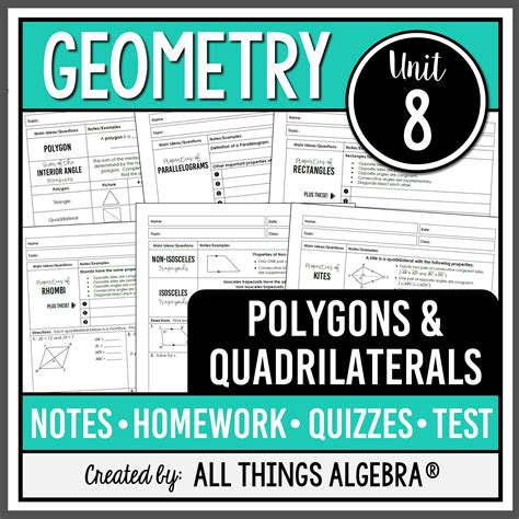 Geometry Unit 8 Polygons And Quadrilaterals All Things Algebra®