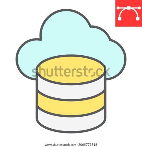Big Data Color Line Icon Database Stock Vector Royalty Free